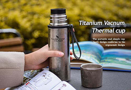 Boundless Voyage Titanium 17 fl oz/510ml Vacuum Water Bottle Double-Walled Lightweight Coffee Bottle Leak-Proof Sport Bottle for Travel Outdoor Office
