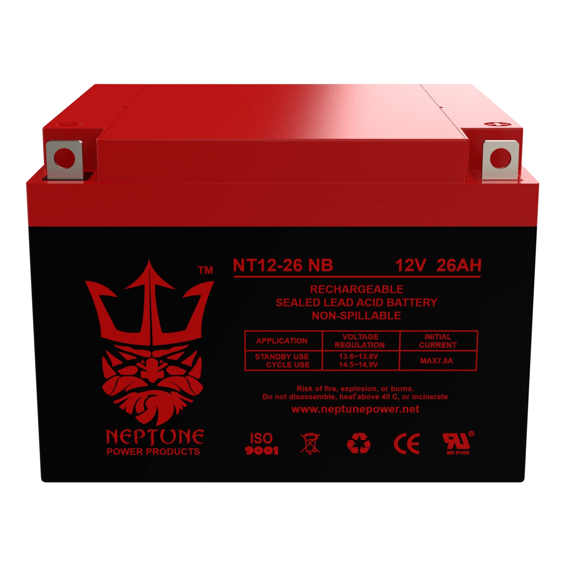 Neptune Brand NT12260 12V 26Ah Replacement Battery for Power-Sonic 12V 26AH PS-12260 PS-12260NB