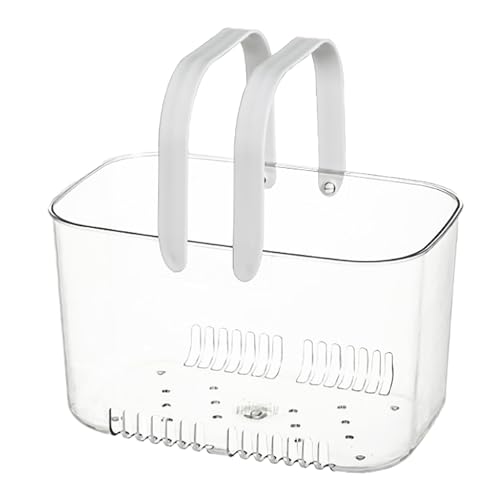 Transparent Multifunctional Shower Caddy Basket, Portable Handle, Waterproof, PET & PP Material, for Bathroom Use