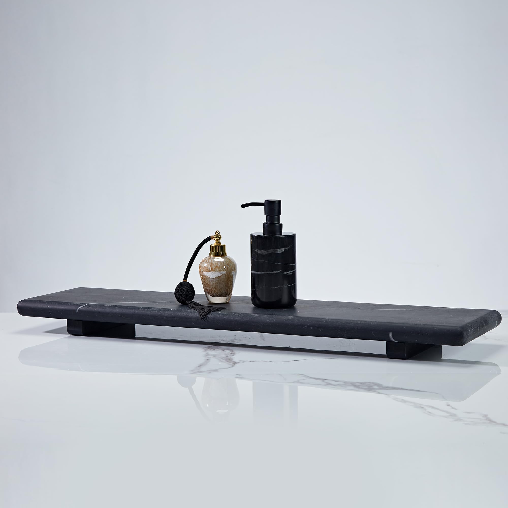 Bath Accessories,Elegant Black Marble Bath Essential,Black Marble Bath Accessories, Craftsmanship,Modern Bathroom Decor,Bathroom Accessories(Marble Bath Caddy)
