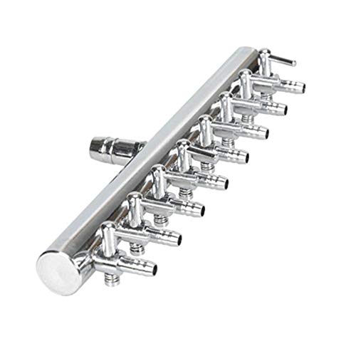 QMseller Stainless Steel Aquarium Fish Tank 8 Ways Air Flow Splitter Lever Control Valve