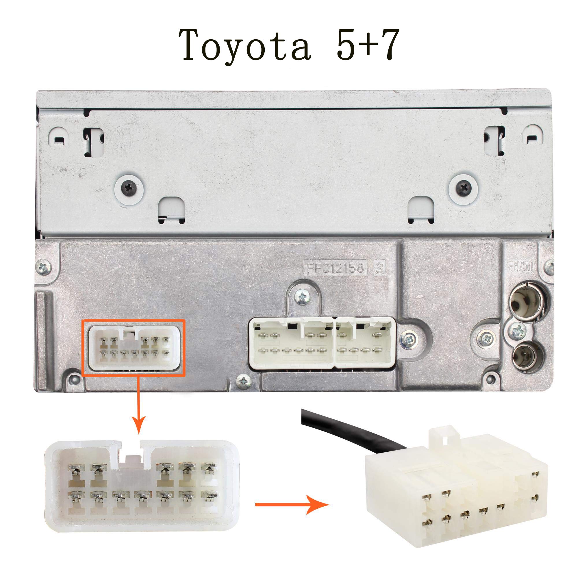 Bluetooth Car Kit, Yomikoo Car Audio USB AUX Input Bluetooth 5.0 Music Adapter with Wireless Hands Free for Toyota 5+7pin Avensis Corolla Highlander RAV4 Yaris