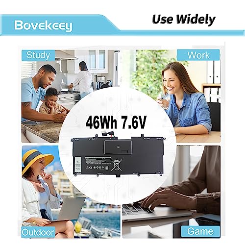 Bovekeey 46Wh NNF1C Battery HMPFH for Dell XPS 13 13-9365 2-in-1 P71G D1605TS D1805TS D2805TS D3605TS D3805TS D4605TS P71G001 NNFIC 0NNF1C 0HMPFH 7.6V 4-Cell Laptop Power Supply