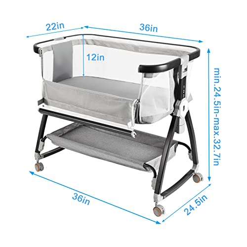 Fagoca Baby Bassinet Bedside Sleeper, Bedside Crib Easy Folding Portable Crib Bassinets for Baby/Infants