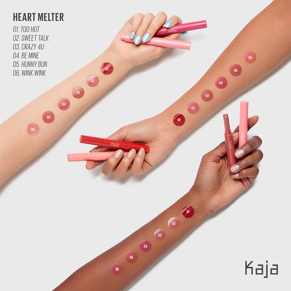Kaja Lip Gloss - Heart Melter | High-shine, Glossy Finish, Soft Rosy Mauve, Moisturize, 03 Crazy 4U, 0.04 Oz