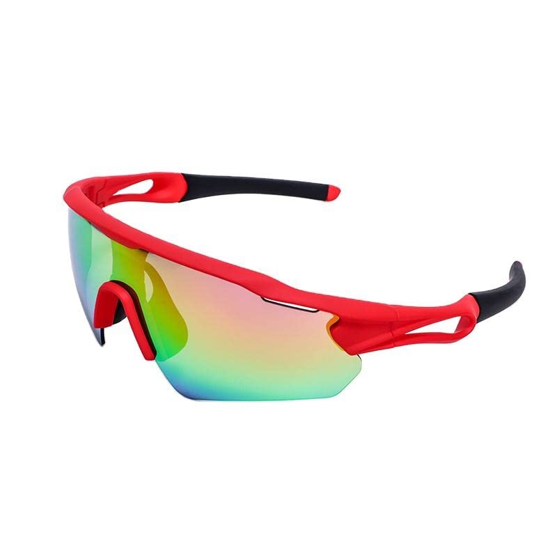 Airbin Motorcycle Glasses 100% UV Protection Windproof Anti-Glare Lenses Bike Ski Goggles Snow Goggles Red