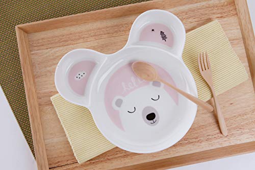 ZEN Hello Hello Porcelain Childrens Kids Dinner Set of 3 (PINK)