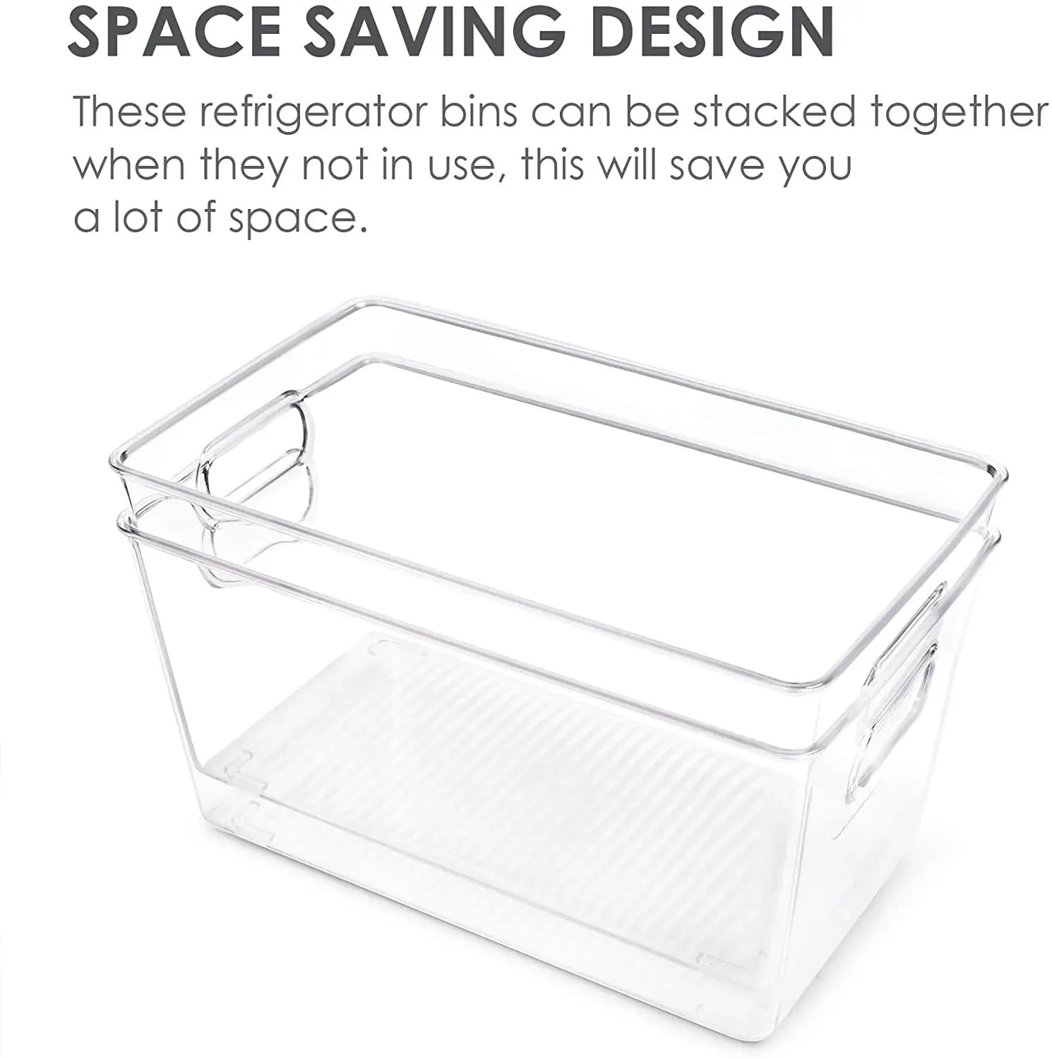 4 Pack Clear Storage Bins,11.25"x 7.5"x 6", Refrigerator Freezer Food Organizer Bins, Bathroom Cabinet Organization, Under Sink Shelf Organizer, Fridge Organizer, Acrylic Office Organizing Bins