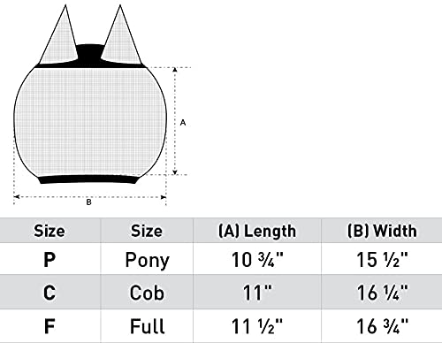Horze Soft and Durable UV Protection Fly and Insect Mask Without Ears for Sensitive Horses - Black/White - Horse