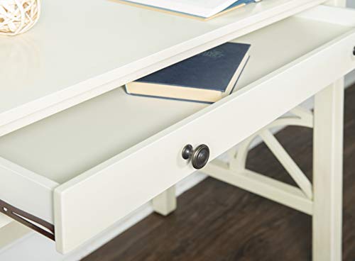 Linon Desk, Antique White, 38 x 20 x 30