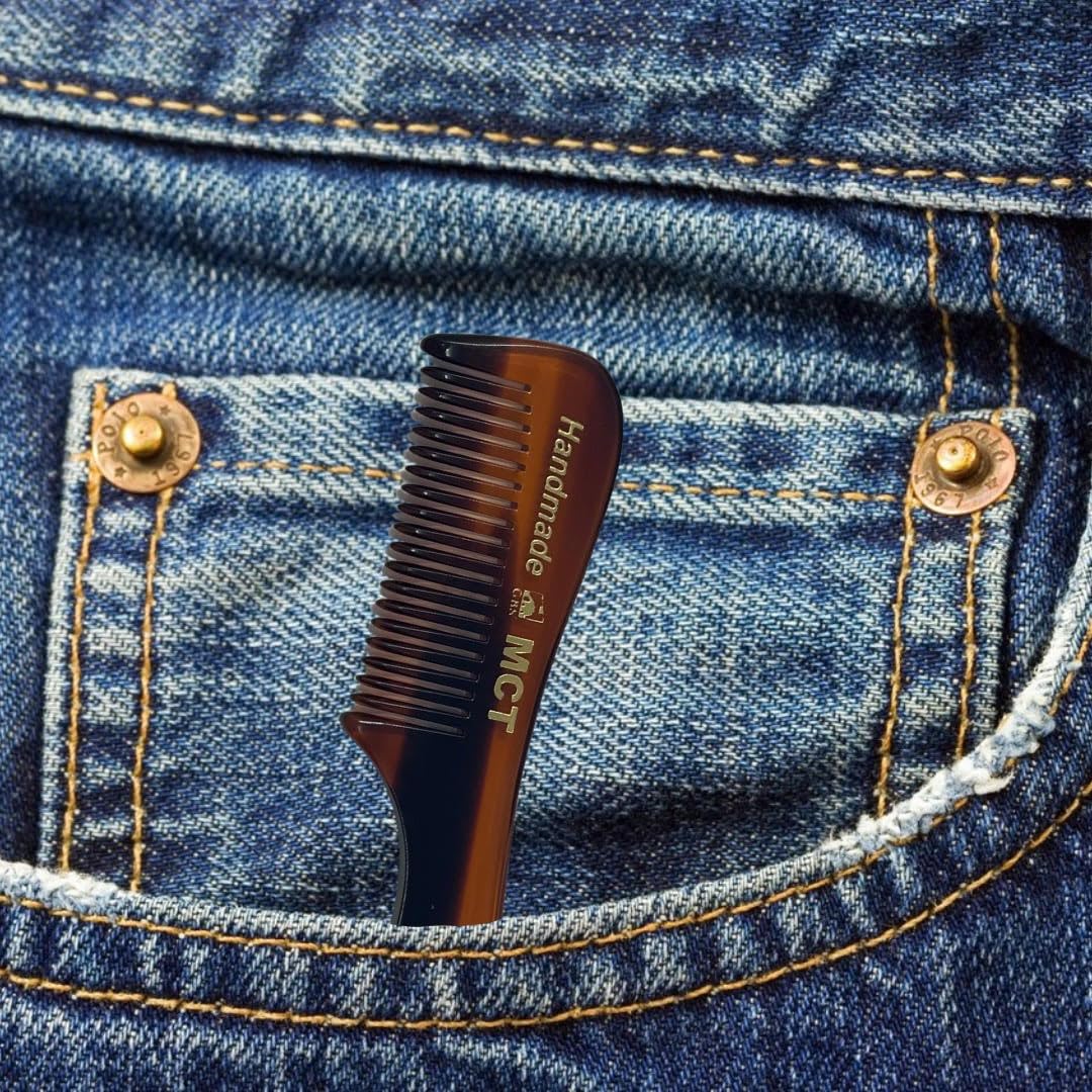 G.B.S MCT Handmade Fine-Toothed Beard Mustache Comb, Saw-Cut and Hand Polished