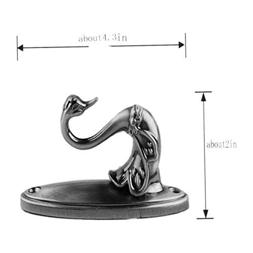 Byrub Swan Art Zinc Alloy Metal Hook Multi-Purpose Wall Coat Hook Curtain Back Hook Hook Rack Drying Rack Wall Hook (RedSwan)