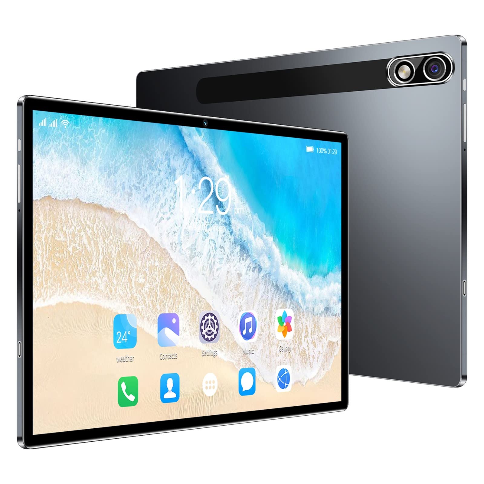 Android 10.0 Tablet, All-New Fire 10.1" 2.5D Octa Core Unlocked Phablet, WiFi Blue-Tooth Tablet, IPS HD Display, Built-in 4000mAh Battery, Dual Sim & Camera, 4G + 32G, US Plug (Black)