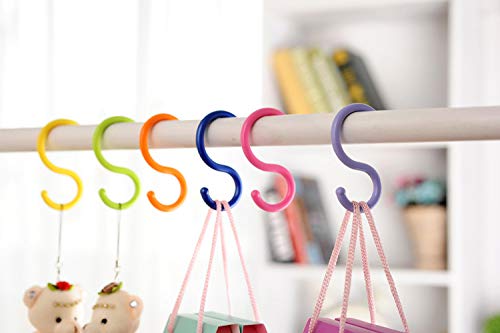 zison 12Pcs S Shaped Colorded Plastic Hanging Hooks,Shirt/Towel/Dress/Clothes Hanger Hook Home Kitchen Accessories
