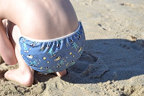 GroVia Reusable Waterproof Swim Diaper for Baby, Infant, and Toddler (Size 1: 10-19 lbs, Rose)
