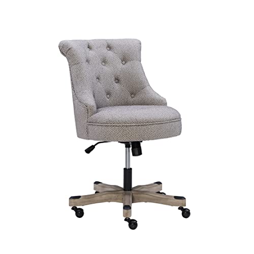 Linon Talia Office Chair, Gray 28.25D x 27.25W x 35.75H Inch
