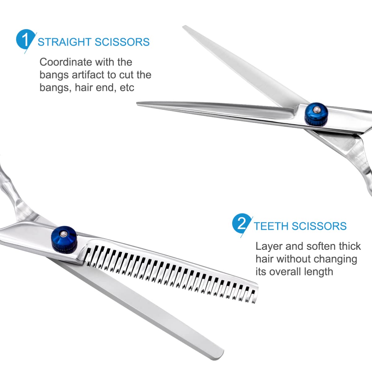 Hair Cutting Set, Professional Haircutting Barber Thinning Hairdressing Shears Set with Black Leather Case and Salon Cape