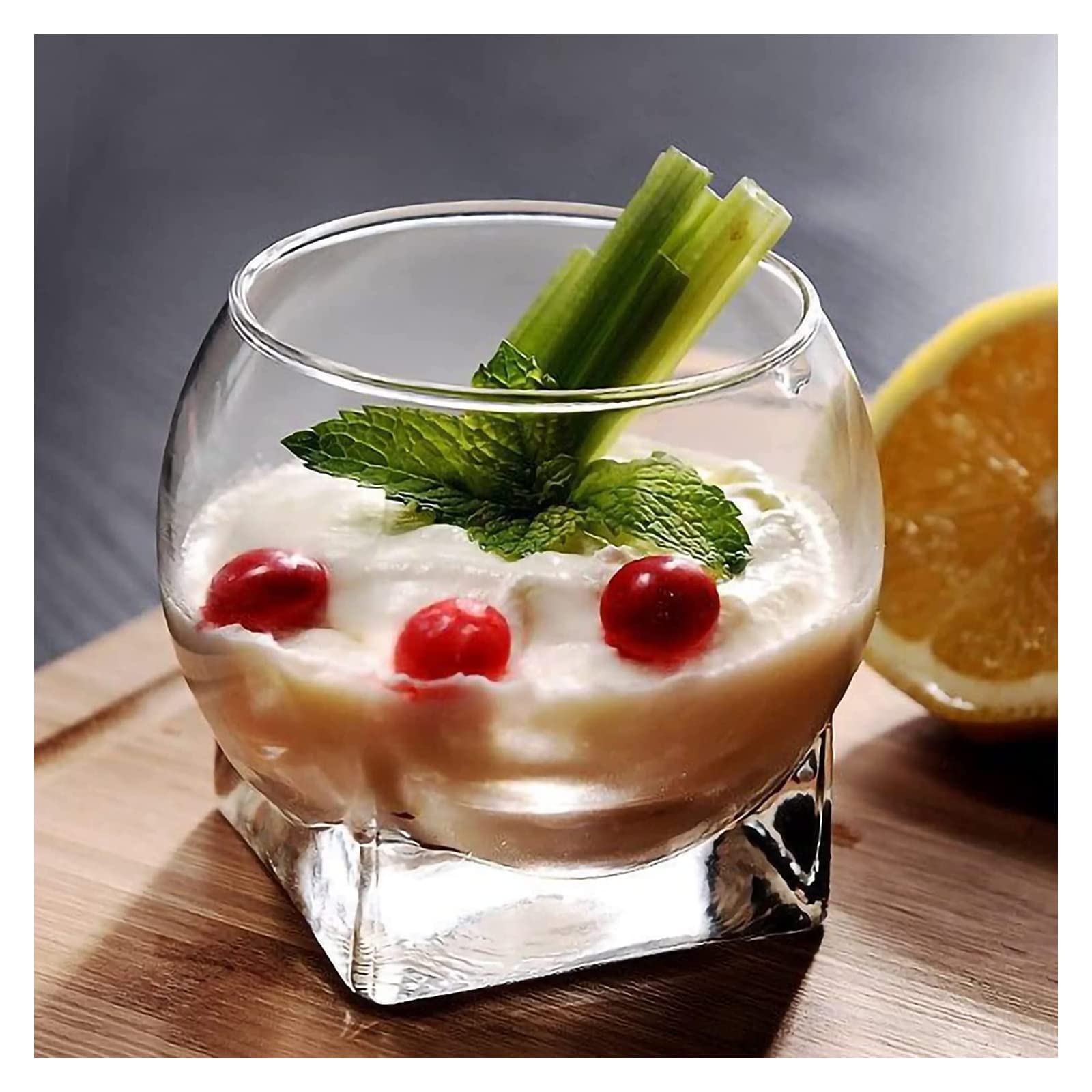 AEFPOYMXU Glass Cute Dessert Bowls Set of 4 Clear Ice Cream Cups Small Dessert Bowls Sundae Bowls for Kitchen Prep Snack Dessert Dishwasher Safe(200ML)