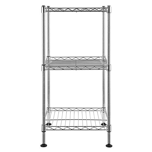 QXDRAGON 3-Tier Steel Wire Shelving Tower,Wire Shelving Metal Storage Rack Adjustable Shelves for Bathroom and Kitchen, Adjustable Shelving, NSF Wire Shelving