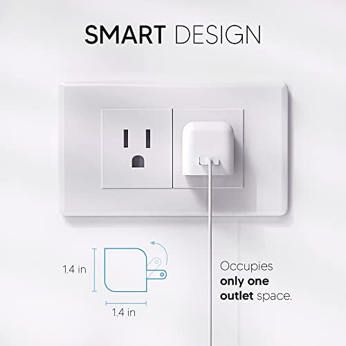 TalkWorks USB Cable Compatible w/ iPhone 14/14 Plus/14 Pro/14 Pro Max, 13/Mini/Pro/Pro Max, 12/Mini/Pro/ProMax, Phone, AirPods, iPad - 5' Lightning Cable Wall Charger Adapter - MFI Certified (White)