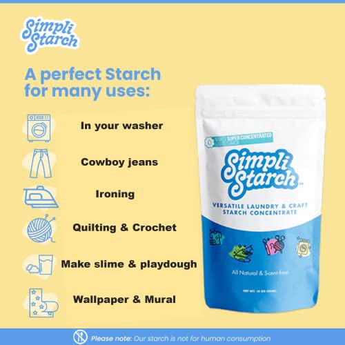 Liquid Starch Concentrate - Instant Mix Powder (Makes 3 Gallons) Perfect for laundry, spray starch, ironing, quilting, crochet, slime, play dough and other fun craft projects - 1 Pack-16oz