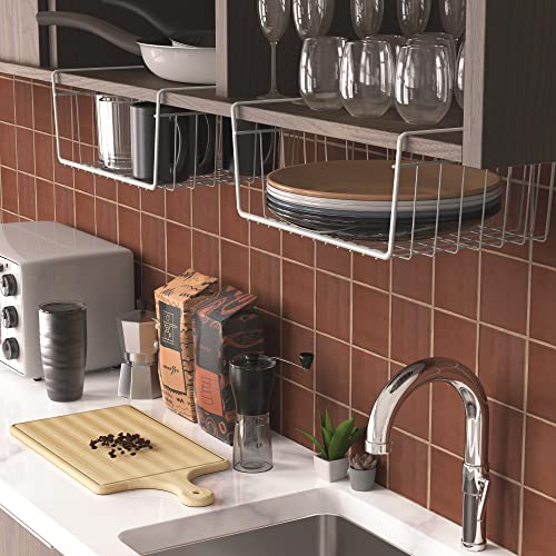 Simple Houseware 6PK Under Shelf Basket, White