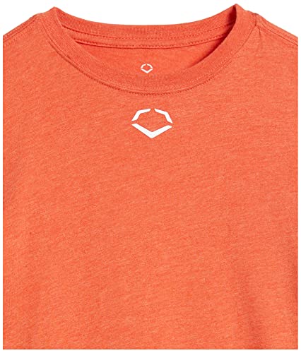 EvoShield Youth Heather Short Sleeve Tee - Orange, Large