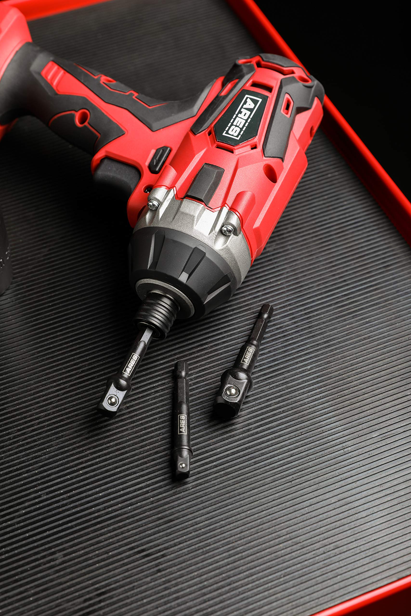 ARES 70387-10-Piece 3/8-Inch Drive 3-Inch Impact Grade Socket Adapter Set - Turns Impact Drill Drivers into High Speed Socket Drivers