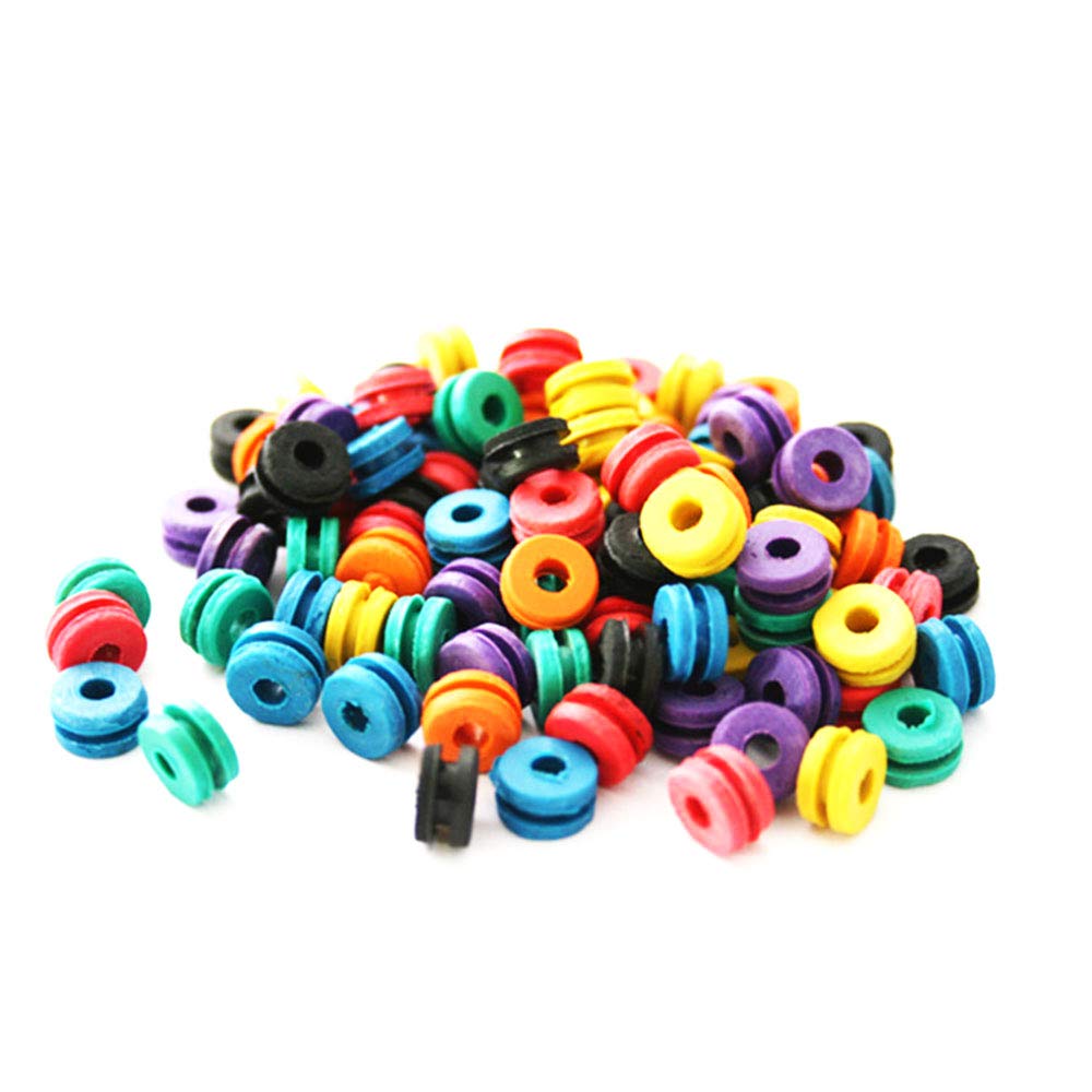 Onwon 200 Pieces Tattoo Needle Machine Grommets Double Grommets Tattoo Machine Parts A-bar Nipple Supply Mix Colors