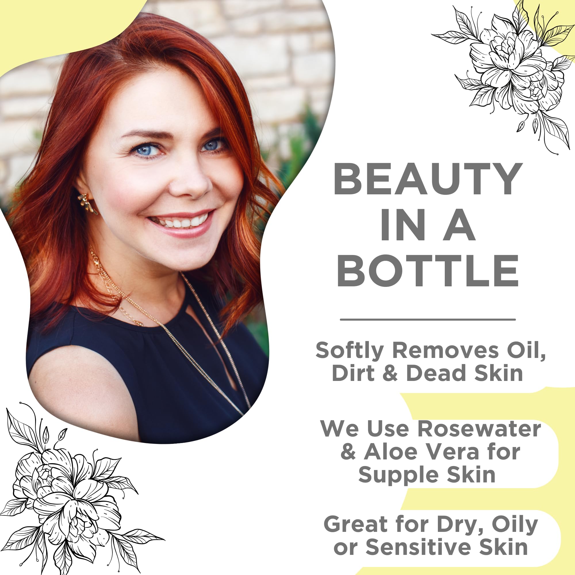Refreshing Toner for Face with Rose Water and Organic Aloe for True Moisturization, Gentle Pore Cleaner & Pore Minimizer for Face, Hydrating Toner, Cruelty Free, Paraben Free, Skincare 4.0 Fl Oz