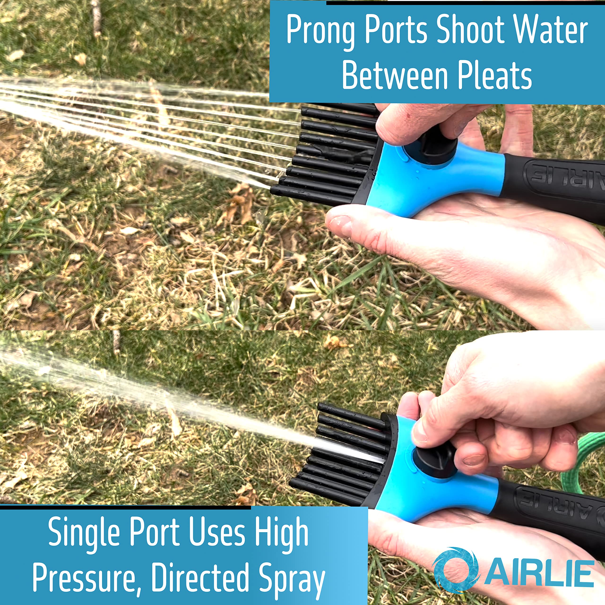 Airlie High Pressure Pool Filter Cleaner, Clean Filters Fast, Dual High Pressure Spray Modes, Dispersed or Direct Options, Durable Construction with Rubber Grip Handle, Sturdy Leak-Free Design