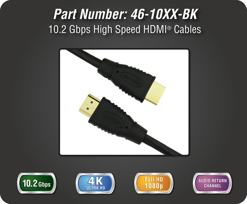 DATA COMM Electronics 46-1009-BK 9-feet 10.2 Gbps High Speed HDMI Cable, 4K, Ultra HD Ready