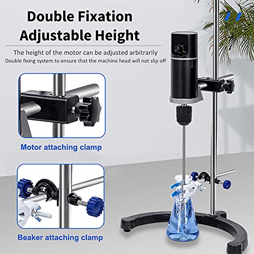 Hanchen Electric Overhead Stirrer, Digital Overhead Stirrer Mixer, Lab Mixer Stirrer with Time Setting & Speed Adjusting, Max. 40L, 10000 mPas, 100~2000RPM, 120W