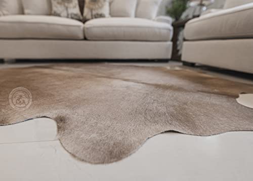 Genuine Taupe Cowhide Rug 6 x 7-8 ft. 180 x 240 cm