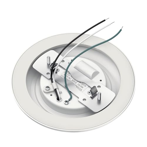 Kichler Horizon LED Downlight in White, 6.4" Flush Mount Interior Dimmable Light, 3000K, Wet Rated Integrated LED, (6.4" W x 1.3" H), 43873WHLED30, White