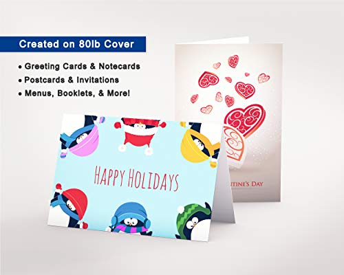 Heavyweight White Cardstock 8.5" x 11" - Thick Paper for Printing - Inkjet/Laser 80lb Cardstock (50 Sheets)