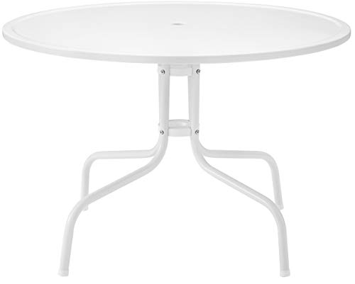 Crosley Furniture KOD10010KL Griffith Retro Metal Outdoor 5-Piece Dining Set with 39" Table and 4 Chairs, White and Key Lime