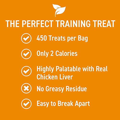 Cloud Star Tricky Trainers Crunchy Dog Training Treats 8 oz Pouch, Cheddar Flavor, Low Calorie Behavior Aid with 450 Treats