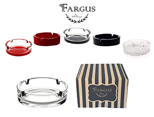 Fargus Glass Ashtrays for Cigarettes, Portable Decorative Modern Ashtray for Home Office Indoor Outdoor Patio Use, Fancy Cute Cool Ash Tray, Pack of 2 (Clear)