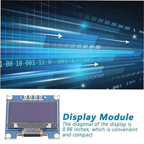 and Compatible OLED Display Module Small Electronic Component with 0.96 Inches LCD Screen White Color IIC Communication Enabled