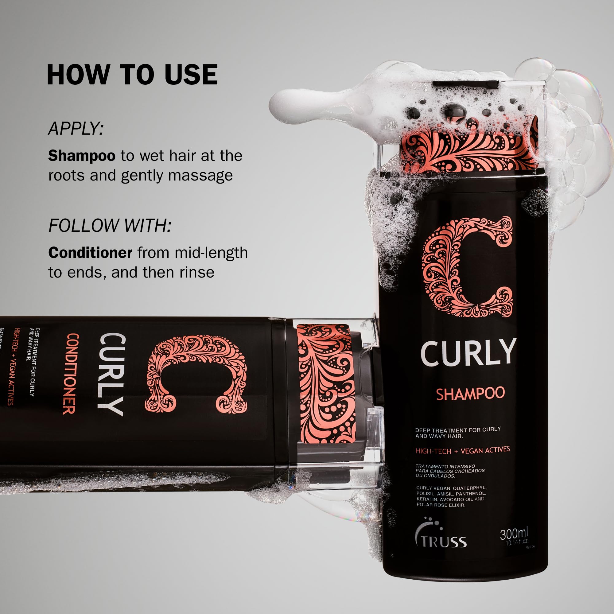 Truss Keratin Repair Conditioner, 300ml, Unisex, Intensive Repair for Damaged Curls