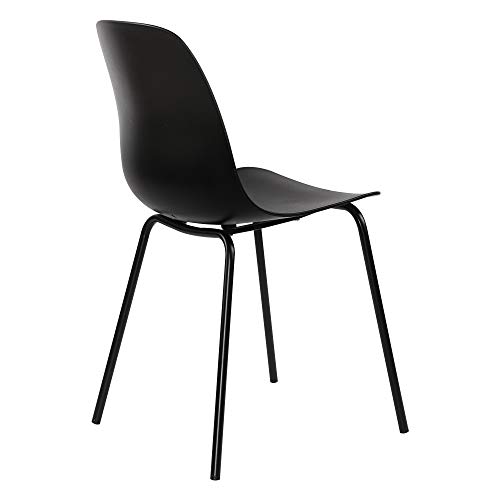 thksbought Set of 4 Dining Chairs with Legs for Kitchen Living Room(Matte Black)
