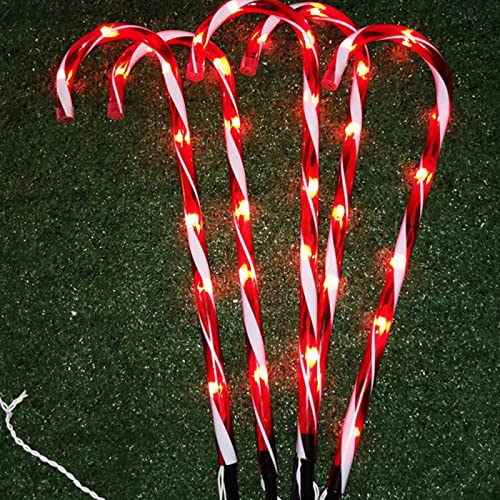 Christmas Candy Cane Lights,5pcs Solar Christmas Light, Christmas Candy Cane Pathway Lights, Christmas Decoration, for Home Garden New Year Holiday Lights