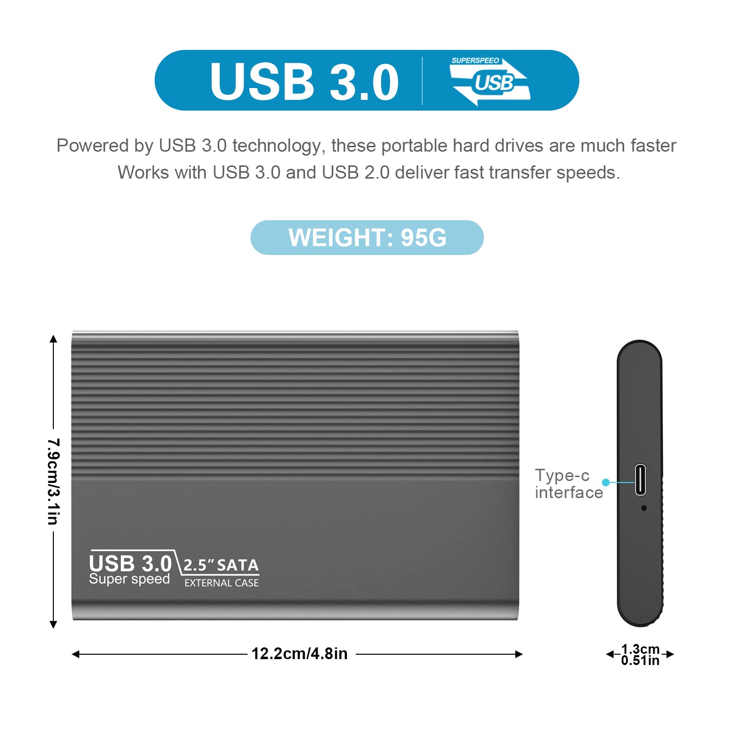 ANGIEHAIE 1TB External Hard Drive HDD USB3.0 External Hard Drive for PC, Mac, Desktop, Laptop, MacBook, Chromebook, Xbox One, Xbox 360 (1TB, Red)