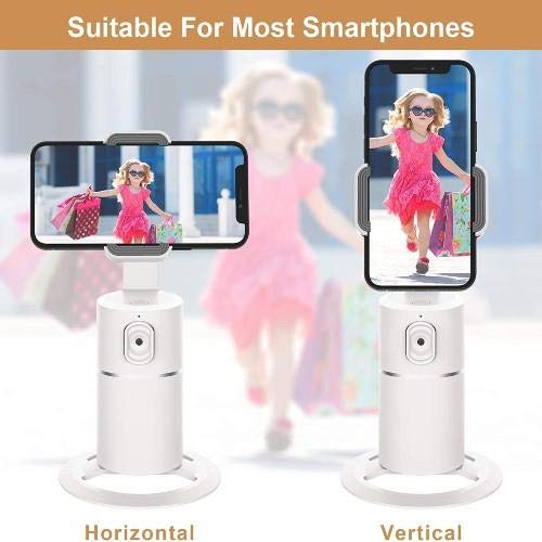 BoxWave Stand and Mount Compatible with Yezz Liv 2 (Stand and Mount by BoxWave) - PivotTrack360 Selfie Stand, Facial Tracking Pivot Stand Mount for Yezz Liv 2 - Winter White