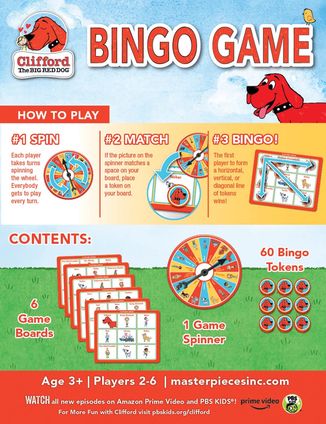 Baby Fanatic MasterPieces Licensed Kids Games - Clifford Bingo Game