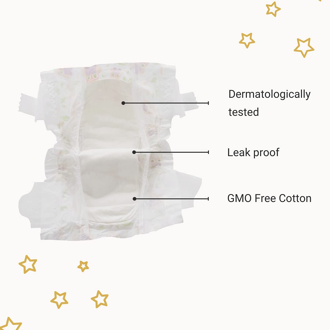Happy Little Camper Ultra-Absorbent Hypoallergenic Natural Disposable Baby Diapers, Chlorine-Free Protection for Sensitive Skin, Walker, Size 5, 68 Count
