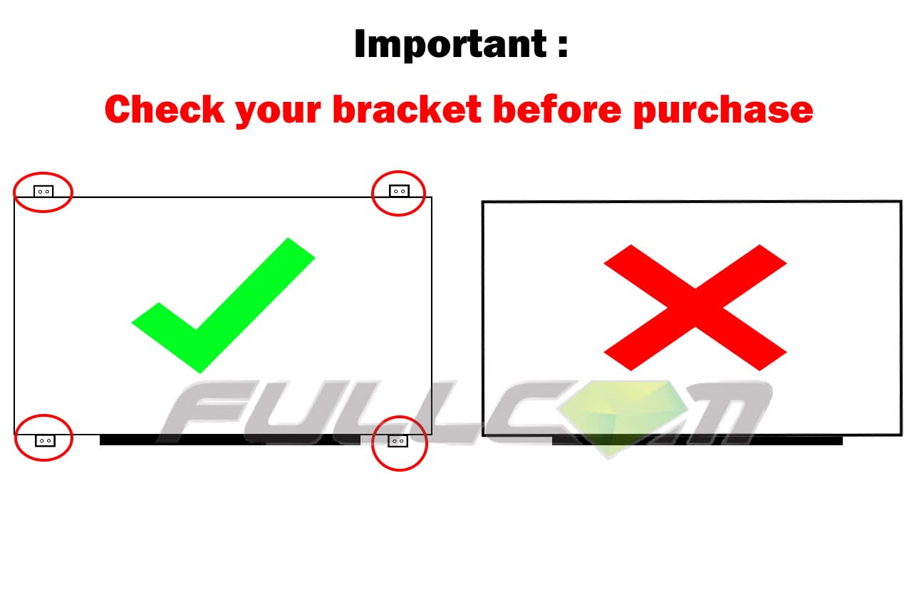 FULLCOM New LCD Replacement Screen HD+ 1600x900 (Non Touch) 17.3 Inch (with Brackets) 30 Pin for Lenovo IdeaPad 320-17IKB 80XM for Laptop/Display/Screen/LCD Application