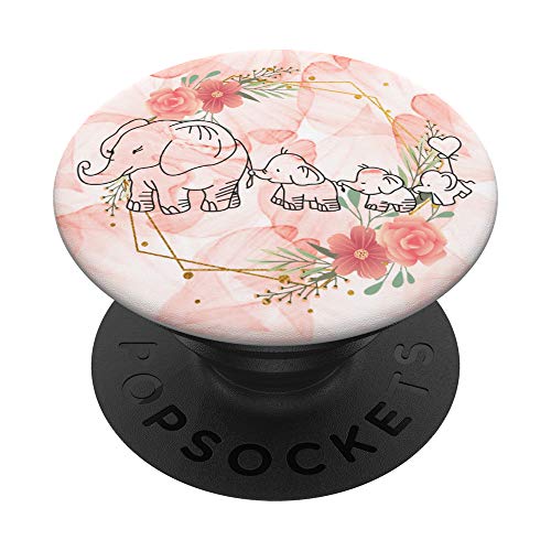 Mama Elephant & Baby Bonding Phone Grip for Mom - 3 KIDS PopSockets Grip and Stand for Phones and Tablets