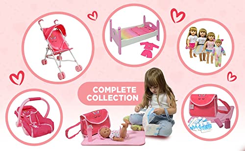 Unicorn Baby Doll Accessories - Pretend Play Kids Toys - Great for Travel (Doll Stroller)